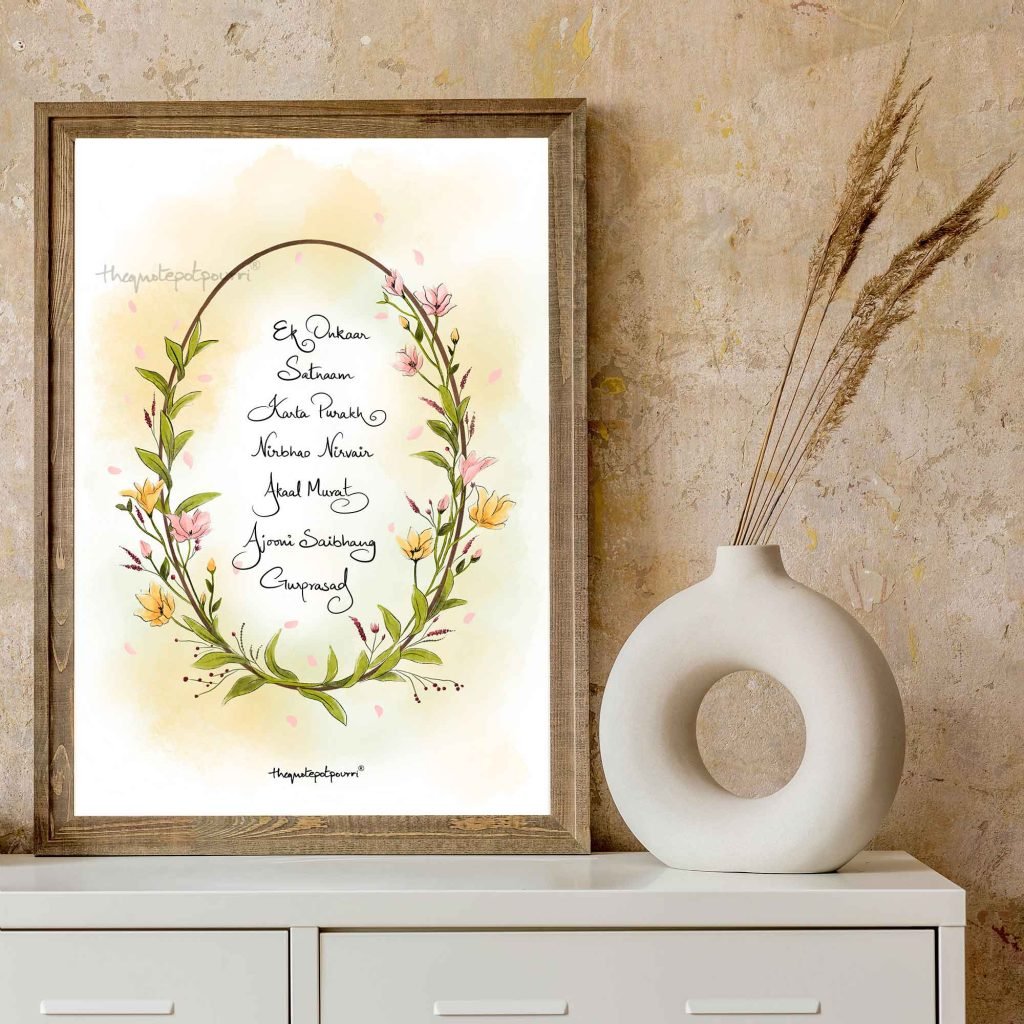 Mool Mantar | Gurmukhi Calligraphy | Sikh Prayer | Guru Di Bani Art